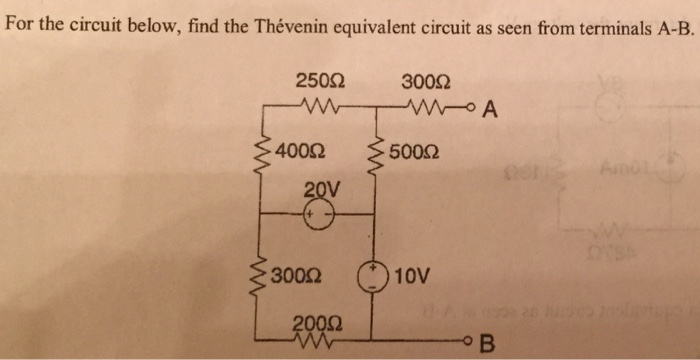 Solved For the circuit below, find the Th venin equivalent | Chegg.com