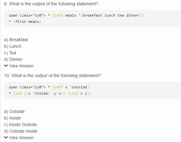 Solved 9. What is the output of the following statement? | Chegg.com