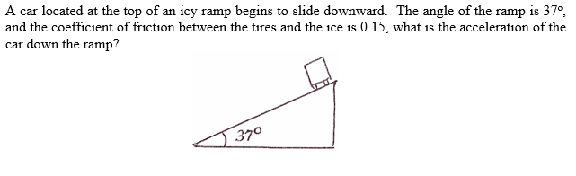 Solved A car located at the top of an icy ramp begins to | Chegg.com