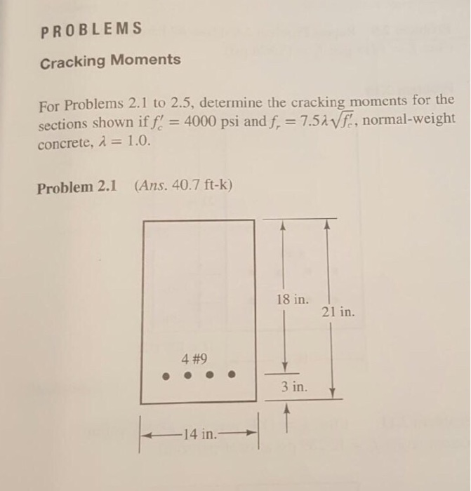 Solved Determine the cracking moments for the sections shown | Chegg.com