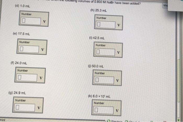 Solved Map a A solution prepared by mixing 50.0 mL of 0.400 | Chegg.com