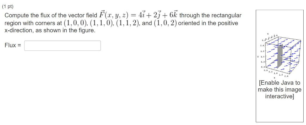 Solved Compute the flux of the vector field \vec{F}(x,y,z) = | Chegg.com