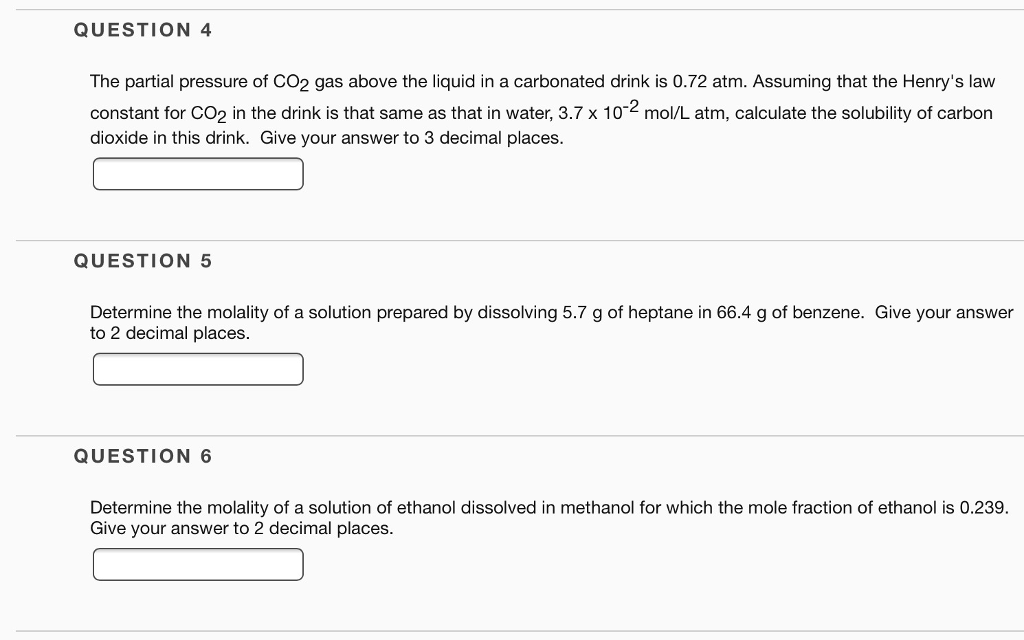 Solved The partial pressure of CO_2 gas above the liquid in | Chegg.com