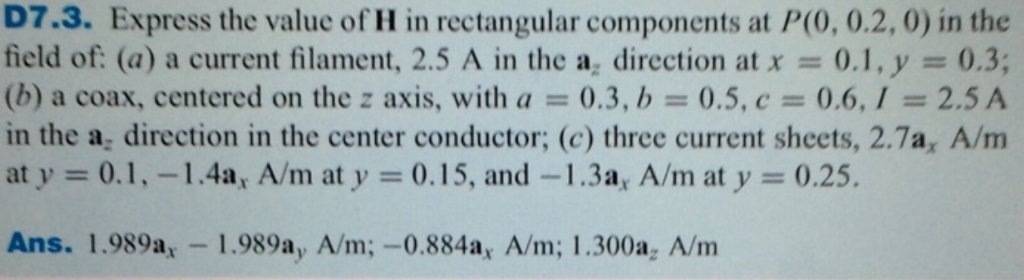 Solved D7.3. Express the value of H in rectangular | Chegg.com