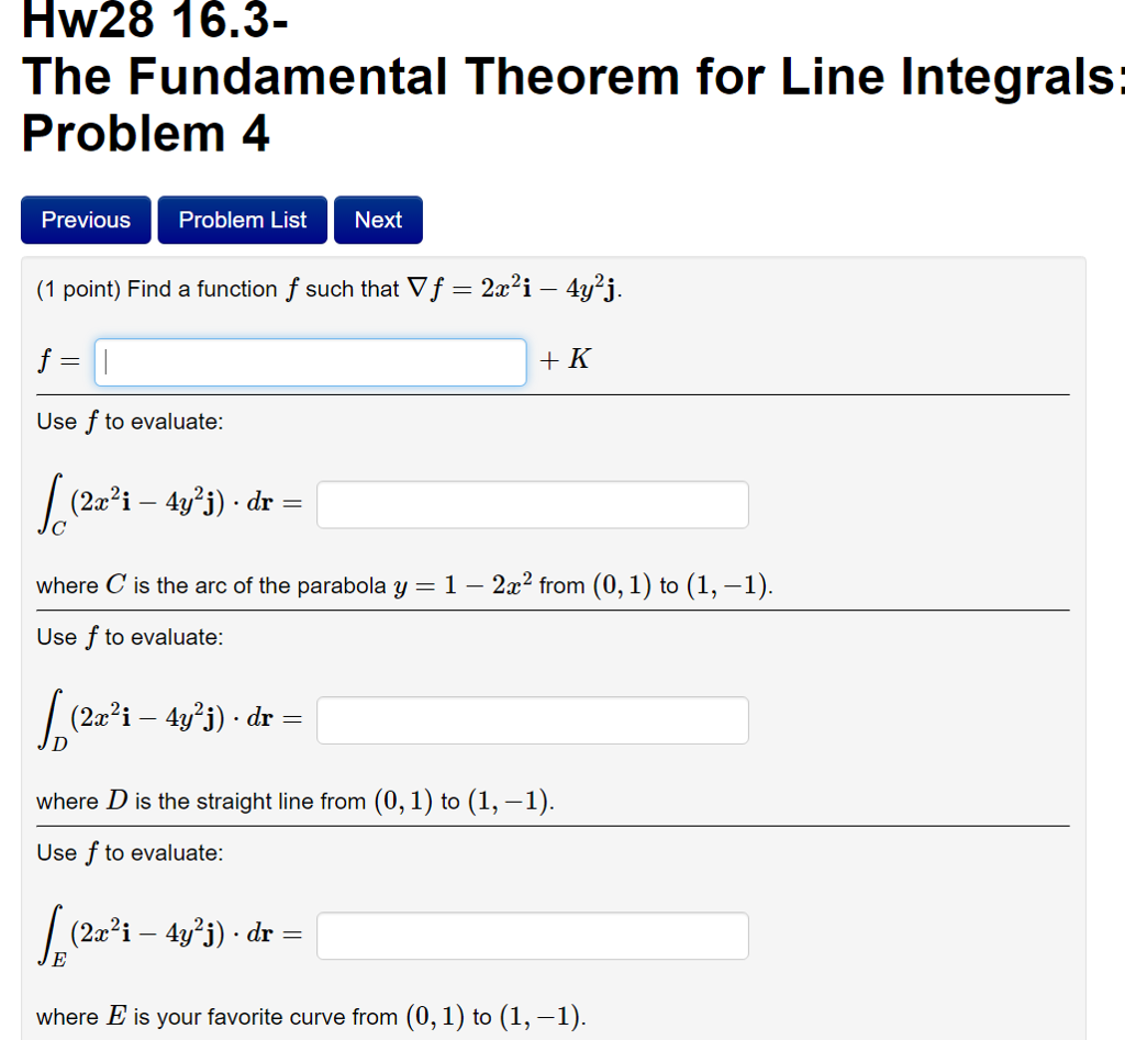 Solved Hw28 16.3- The Fundamental Theorem for Line Integrals | Chegg.com