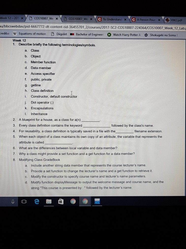 Solved answer these 8 short questions | Chegg.com