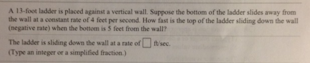 Solved A 13-foot ladder is placed against a vertical wall | Chegg.com