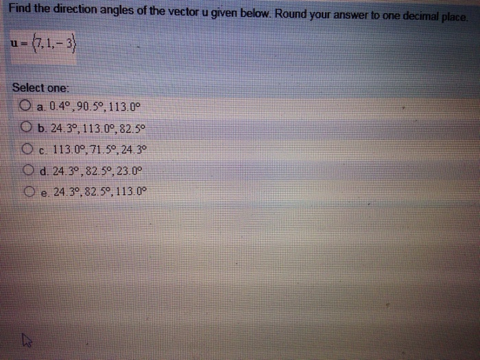 Solved Find the direction angles of the vector u given | Chegg.com