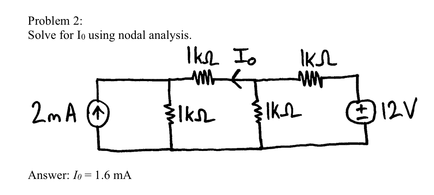 Solved Solve for I0 using nodal analysis. Answer: I_0 = 1.6 | Chegg.com