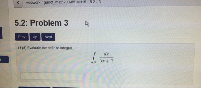 Solved Evaluate the definite integral integral_0^1 dx/5x + | Chegg.com