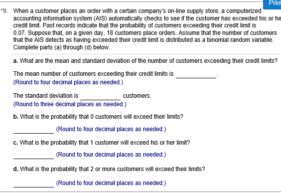 Solved Print 9. When a customer places an order with a | Chegg.com