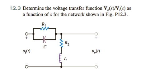 Solved Determine the voltage transfer function V_o | Chegg.com