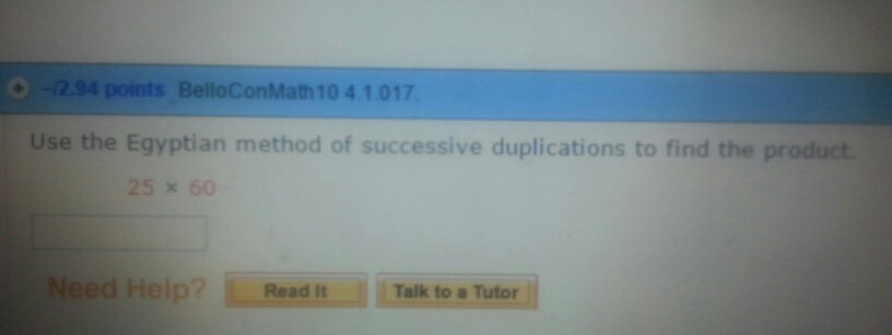 Solved Use the Egyptian method of successive duplications to | Chegg.com