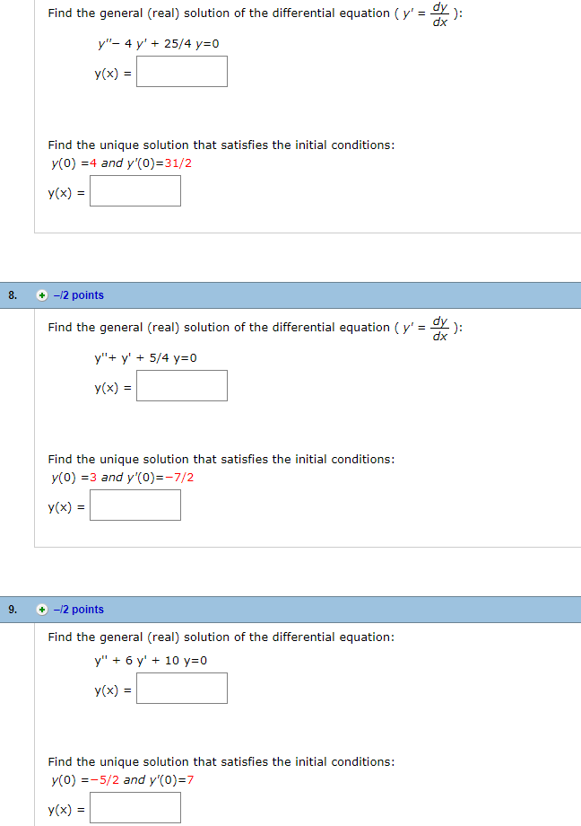 Solved dy dx y"- 4 y' 25/4 y o y(x) Find the unique solution | Chegg.com