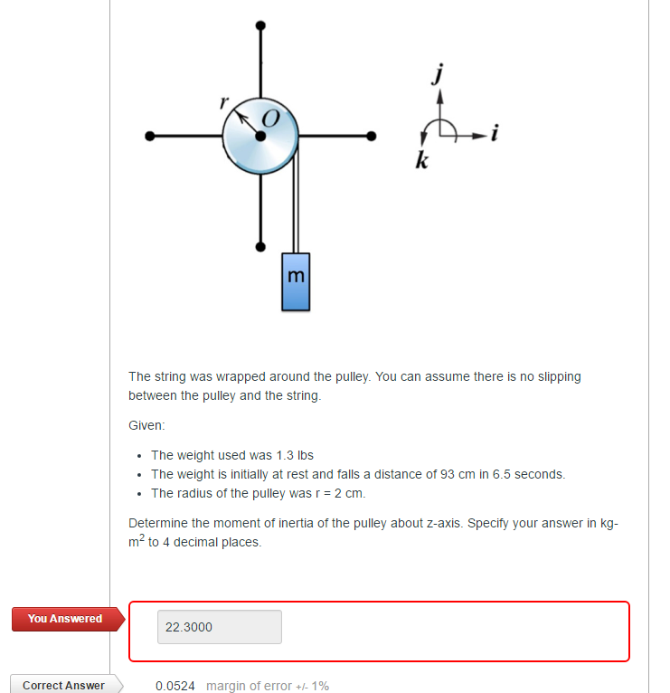 Solved The string was wrapped around the pulley. You can | Chegg.com