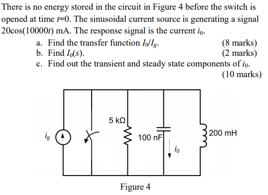 Solved There is no energy stored in the circuit in Figure 4 | Chegg.com