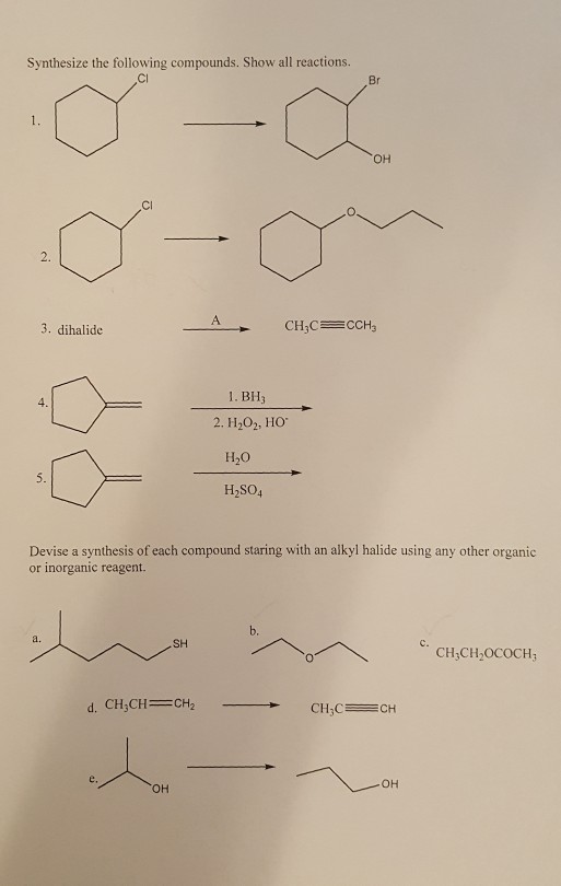 Solved Synthesize the following compounds. Show all | Chegg.com
