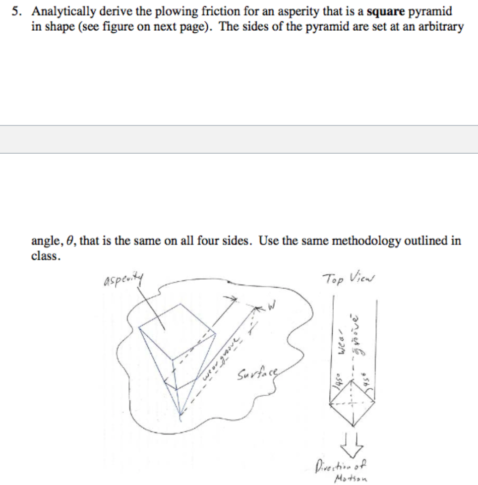 5. Analytically derive the plowing friction for an | Chegg.com