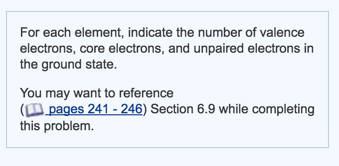 Solved For each element, indicate the number of valence | Chegg.com