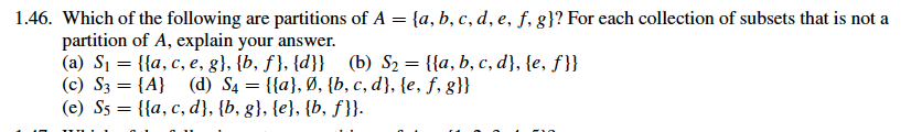Solved Which of the following are partitions of A = {a, b, | Chegg.com