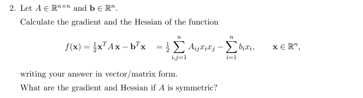 Solved Let A elementof R^n times n and b elementof R^n. | Chegg.com