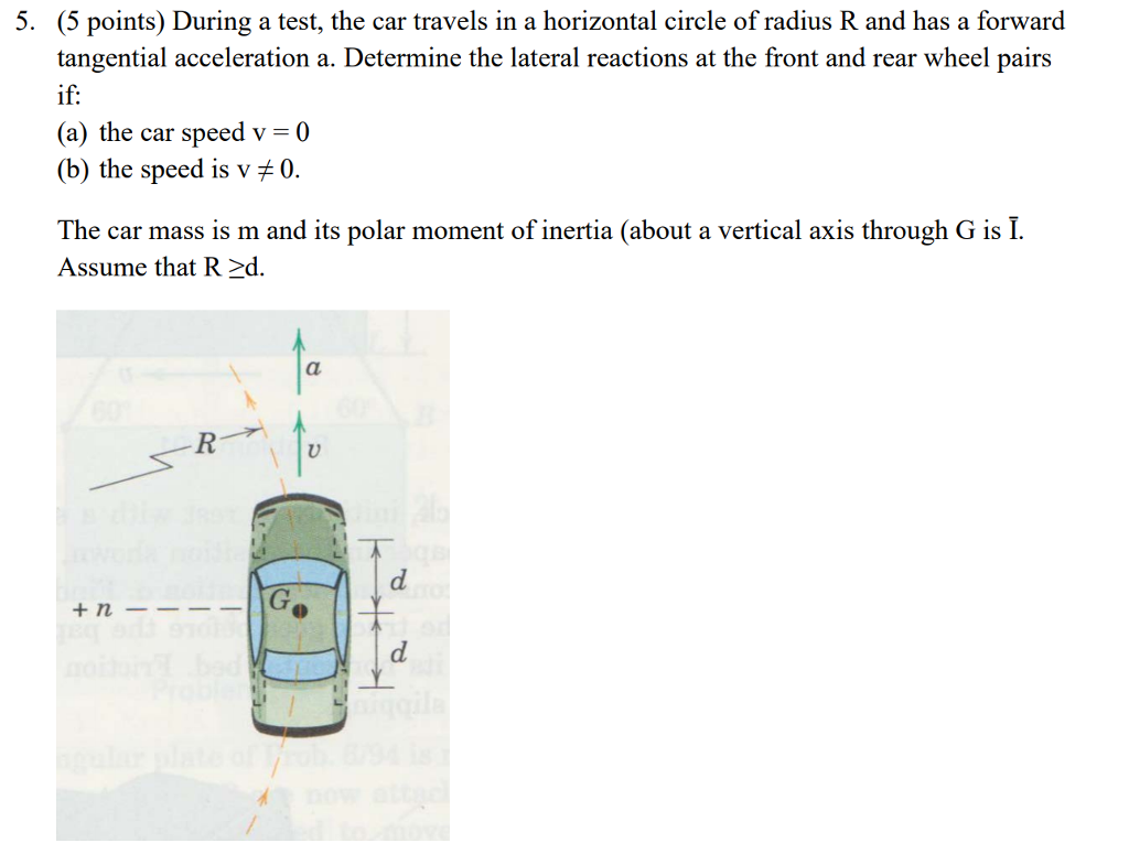 Solved (5 points) During a test, the car travels in a | Chegg.com