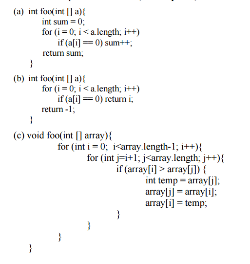Solved For each of the following program fragments, (a) | Chegg.com