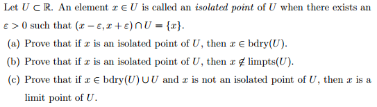 Solved "Prove that if x is an isolated point..." Please | Chegg.com