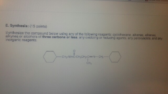 Solved Synthesize the compound below using any of the | Chegg.com