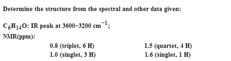 Solved Determine the structure from the spectral and other | Chegg.com