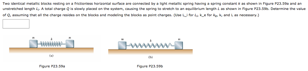 Solved Two identical metallic blocks resting on a | Chegg.com