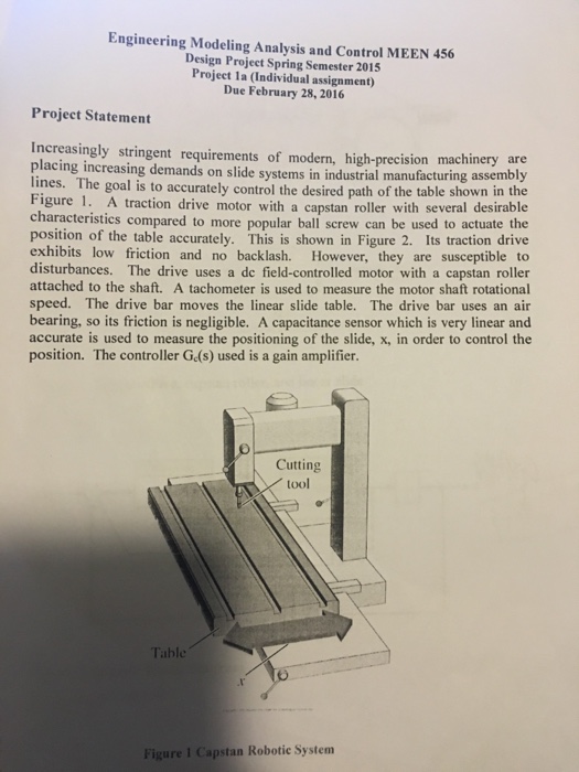 Solved Engineering Modeling Analysis and Control MEEN 456 | Chegg.com