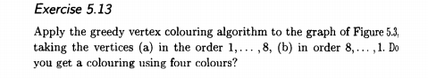 Solved Exercise 5.13 Apply the greedy vertex colouring | Chegg.com