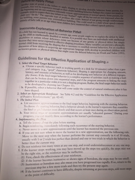 what is the principle of shaping in psychology?! And | Chegg.com