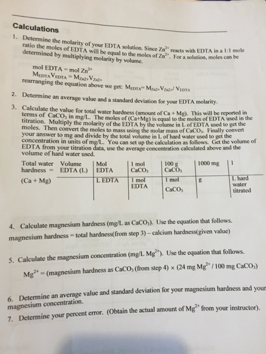 Solved ucedure Preparation of EDTA Solution a solution of | Chegg.com