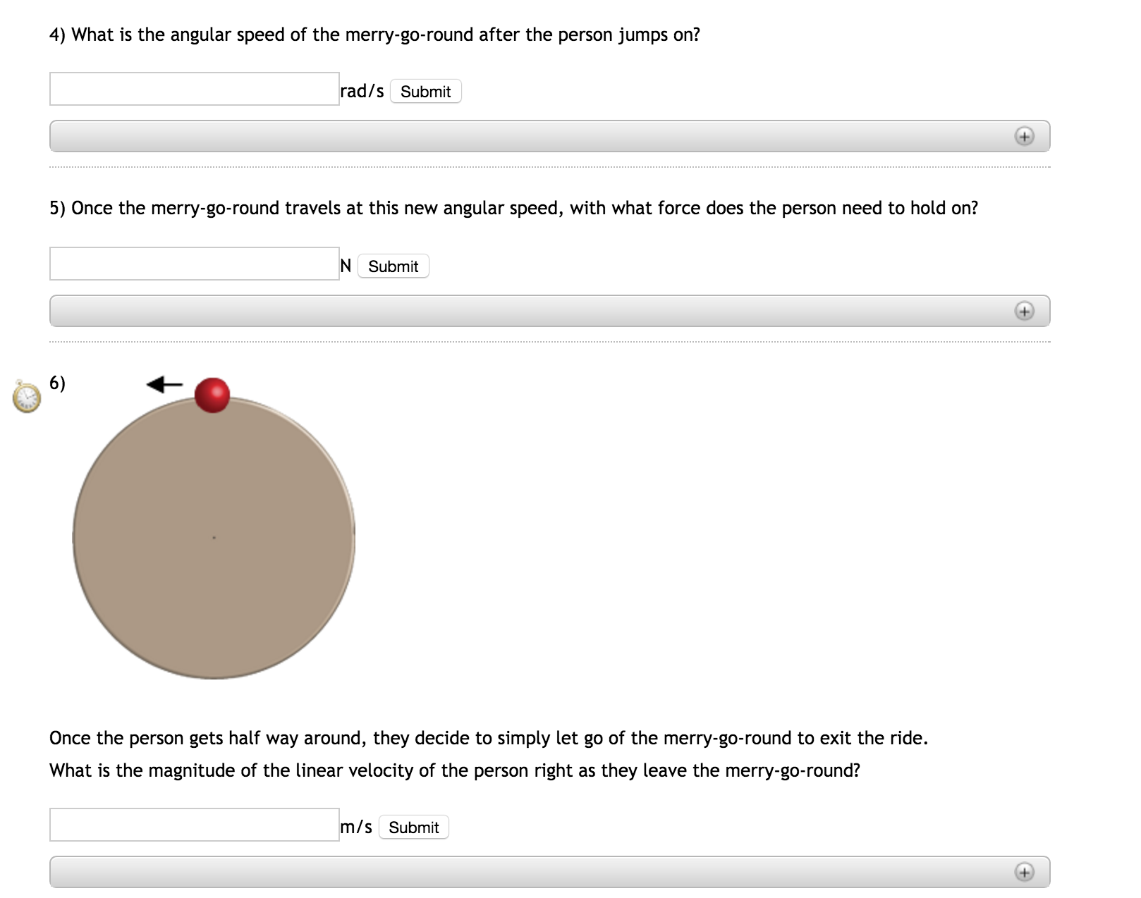 Solved 7) What is the angular speed of the merry-go-round | Chegg.com