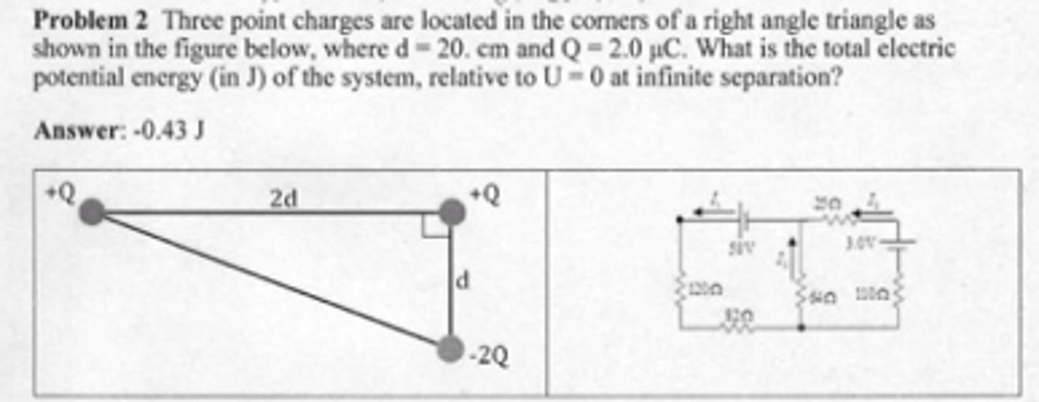 Solved Problem 2 Three point charges are located in the | Chegg.com