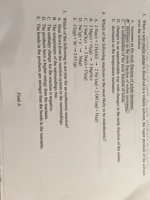 Solved When A Nonvolatile Solute Is Dissolved In A Volatile