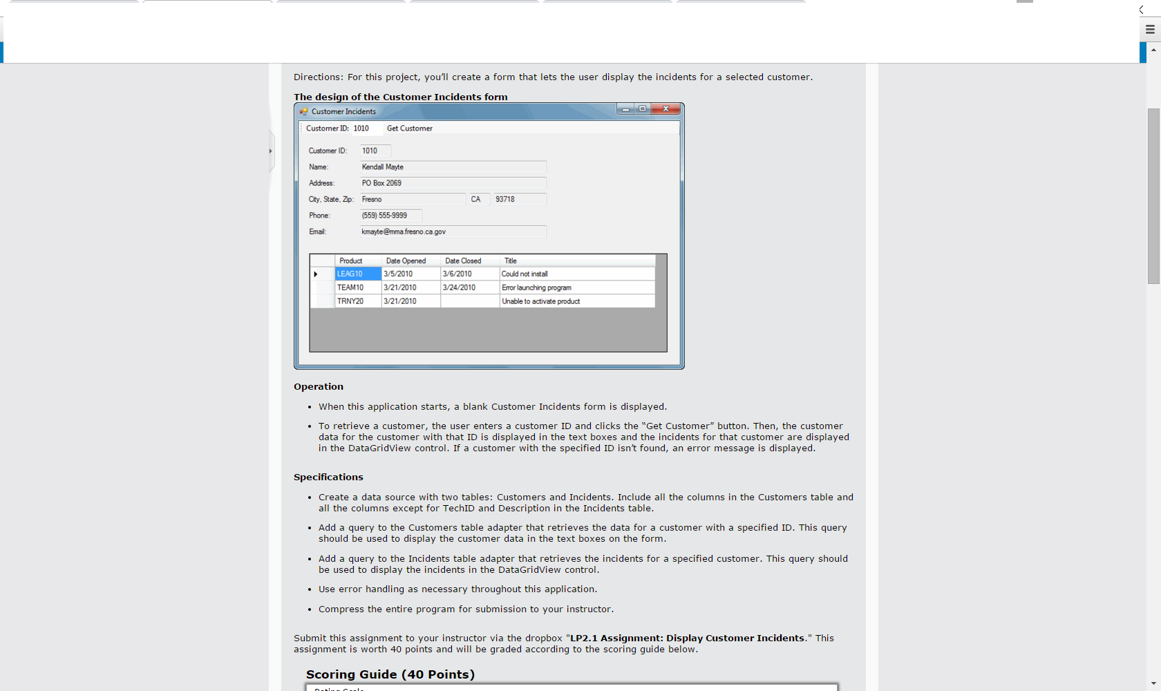 Solved Directions: For this project, you'll create a form | Chegg.com