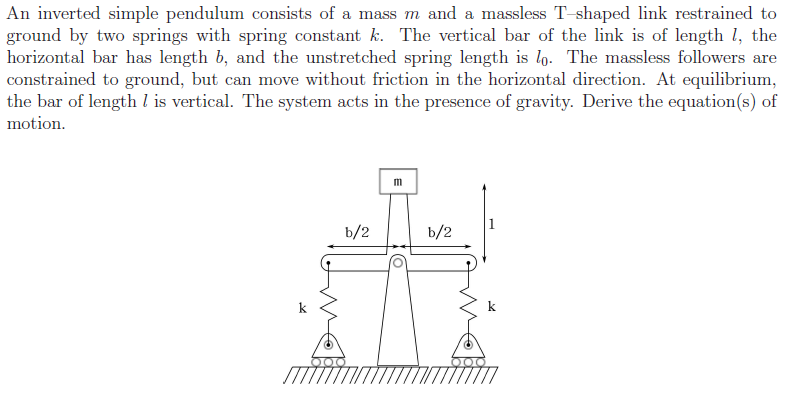 Solved An inverted simple pendulum consists of a mass m and | Chegg.com