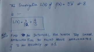 Solved The linearization L(x) of f(x) = cubic root x at | Chegg.com