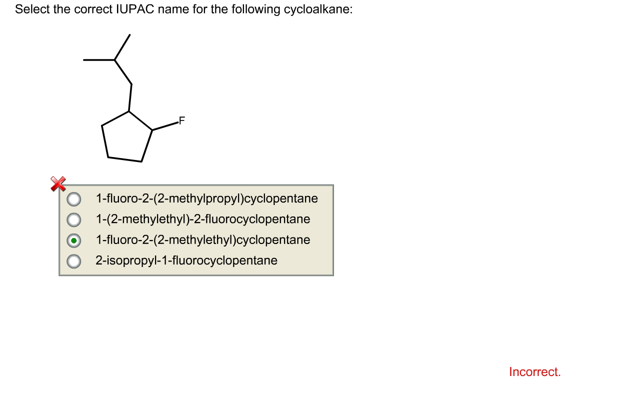 Solved Select the correct IUPAC name for the following | Chegg.com