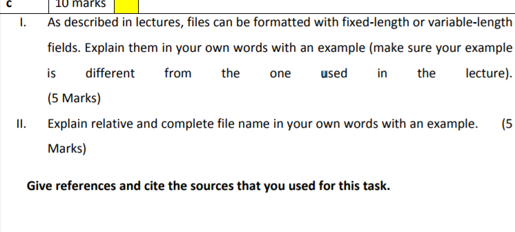 Solved As described in lectures, files can be formatted with | Chegg.com