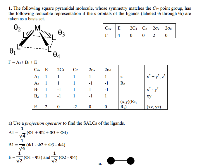 The following square pyramidal molecule, whose | Chegg.com