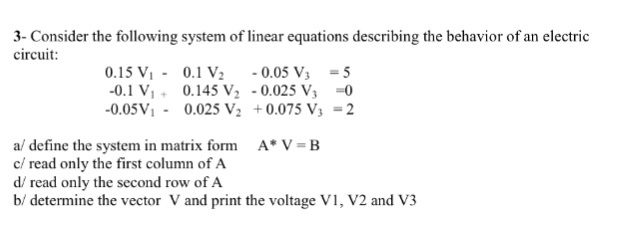 Solved Consider the following system of linear equations | Chegg.com