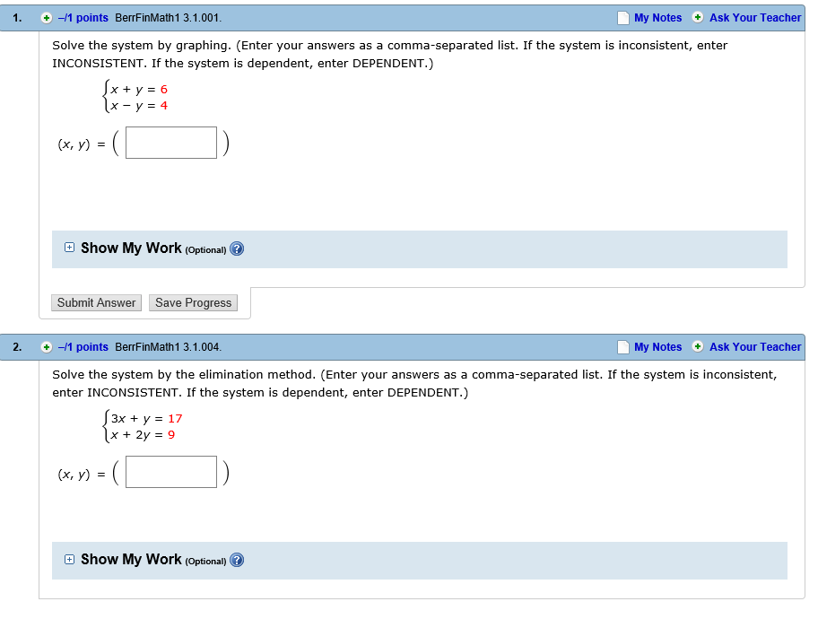 Solved Solve the system by graphing. (Enter your answers as | Chegg.com
