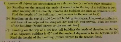 Solved please help with this trig word problem | Chegg.com