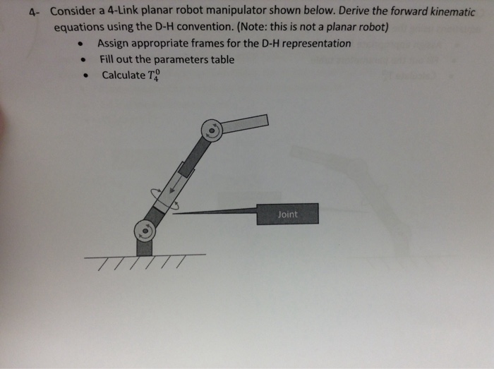 Solved Consider a 4-Link planar robot manipulator shown | Chegg.com