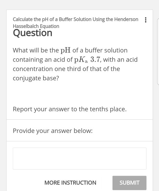 Solved Calculate the pH of a Buffer Solution Using the | Chegg.com