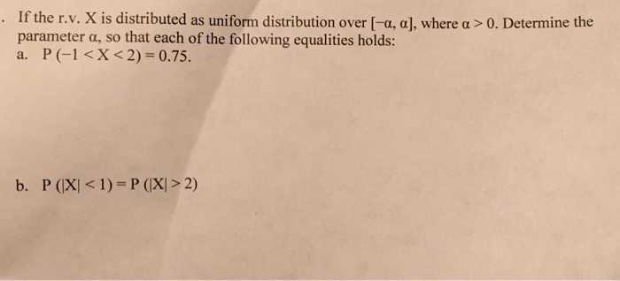 Solved If the r.v. X is distributed as uniform distribution | Chegg.com